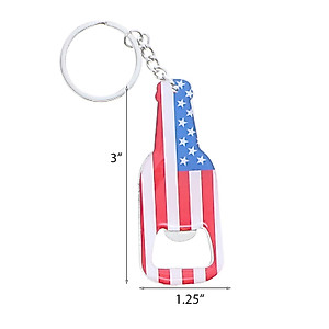 SandT Collection American Flag Beer Bottle Opener Keychain
