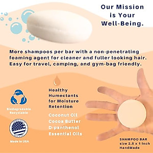 Spiraleaf Shampoo & Shave Bar, Sweet Orange & Lemongrass Essential Oils, Limited Ingredients, Concentrated Formula, USA Made (Orange Zest)