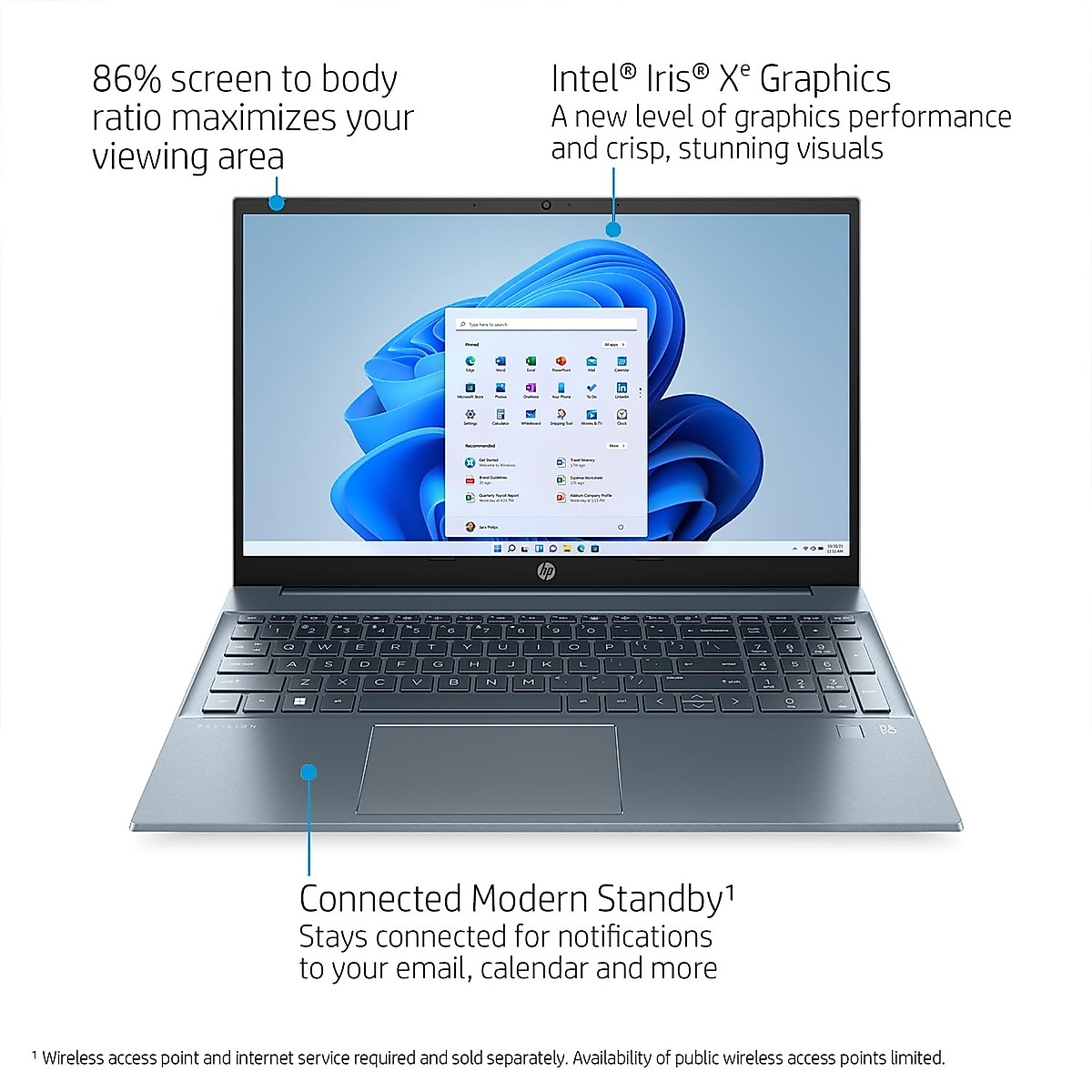 HP Pavilion Laptop, 15.6" FHD Touchscreen, 13th Gen Intel Core i7-1355U Processor, 64GB RAM, 4TB PCIe SSD, Webcam, Fingerprint Reader, Backlit KB, Wi-Fi 6, Windows 11 Pro, Blue