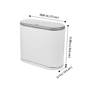 CRILSTYLEO Garbage Can Trash Can with Lid Toilet Trash Can Recycling Bin Reusable Trash Can Office Trash Can Trash Can Bathroom with Lid Litter Trash Can Trash Bin with Lid Abs White