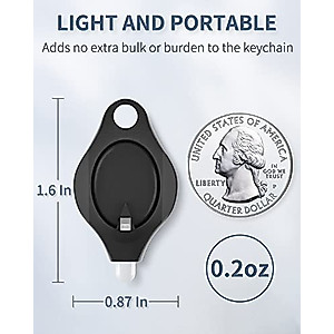 Uniclife 5 Pack Mini LED Keychain Flashlight 12 Lumen Portable Ultra Bright Battery Powered Black Torch with Spring Carabiner for Outdoor Camping Hiking and Emergency Lighting (Batteries Included)