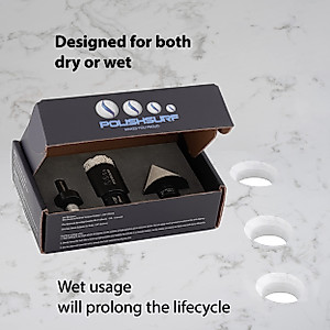 Diamond Core Drill Bits 1-3/8 Inch and Beveling Chamfer Bits 2 Inch Kit Vacuum Brazed Hole Saw with 5/8-11 Thread Plus 3/8 Inch Hex Shank Adapter (Set-2 with 1-3/8" (35mm) Diamond Core Drill Bit)