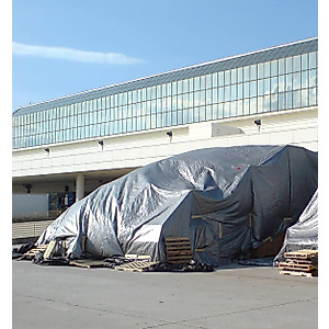 Kotap 24 x 24 Ft. Heavy-Duty Protection/Coverage Tarp, Superior Weave for Greater Longevity, 10-mil Multi-Use, Waterproof, TRS-2424, Silver (1-Pack)