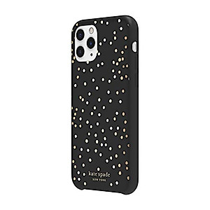 Kate Spade New York Disco Dots Case for iPhone 11 Pro - Soft Touch Protective Hardshell Black