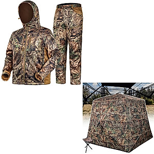 Hunting Blind and Silent Hunting Clothes for Men Fleece Lining, Safety Strap Compatible