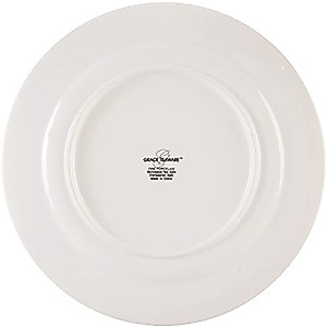 Gracie China Rose Chintz Porcelain 8-Inch Dessert Plate Set of 4, Assorted Four Designs