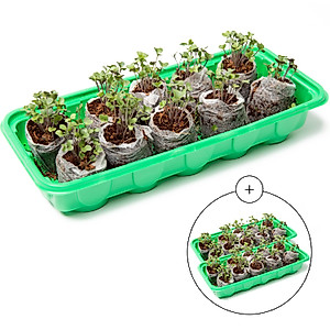 Window Garden Mini Greenhouse Seed Starter Kit – Reusable Seedling Trays - Indoor Germination Tray with Humidity Dome and Soil Pods - Windowsill Seeds Germinator - 30 Cells Starting Trays, 3 Pack
