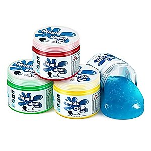 DNA MOTORING TOOLS-00150 (4 Pack) Car Cleaning Jelly Auto Detailing Tool Universal Clean Gel Auto Vent Air Interior Home & Office Electronics Keyboard Cleaner (4 Units),Blue+Red+Green+Yellow