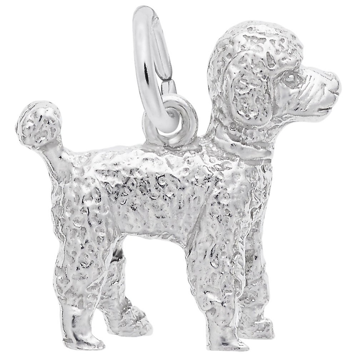 Poodle Charm In Sterling Silver, Charms for Bracelets and Necklaces