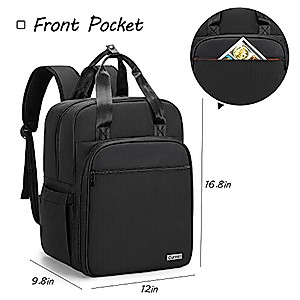 CURMIO Bartender Bag Travel Bartender Kit Backpack with Padded Compartments for Wine and Bar Tools Set, Bartender Carrying Bag for Home Indoor Outdoor Patio Party, Black, Bag Only, Patent Pending