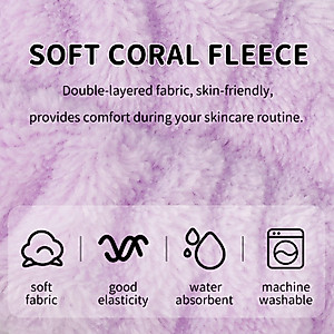 WHAVEL 6 Pack Purple Spa Microfiber Bow Headbands for Washing Face, Skincare Headbands, Facial Headband Set, Soft Fluffy Headband, Women Hair Accessories, Party Supplies, Type 15