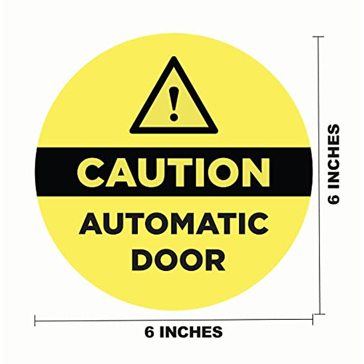 CLEVER SIGNS 4-Pack Caution Automatic Door Decals for Glass Door, Two-Sided, Caution Automatic Door Stickers, 6 inches