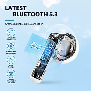 KAHPAN Wireless Earbuds, Bluetooth 5.3 Earbuds with 30H Playtime, IPX7 Waterproof Stereo Sound True Wireless Earbuds Built-in Microphone, Bluetooth Headphones for Sport and Working
