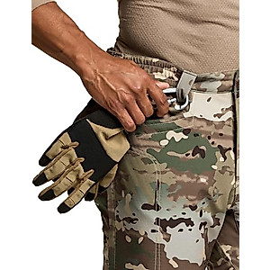 CQR Men's Winter Waterproof Tactical Pants, Softshell Fleece Lined Snow Ski Cargo Pants, Thermal Outdoor Hiking Work Pants, Recon Utility Camo, 32W x 30L