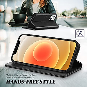 TUCCH Case for iPhone 13 Wallet Case 5G, Premium PU Leather Flip Folio Cover with [3 Card Slots], Stand Book Design [Shockproof TPU Interior Case] Compatible with iPhone 13 6.1-inch 2021, Black