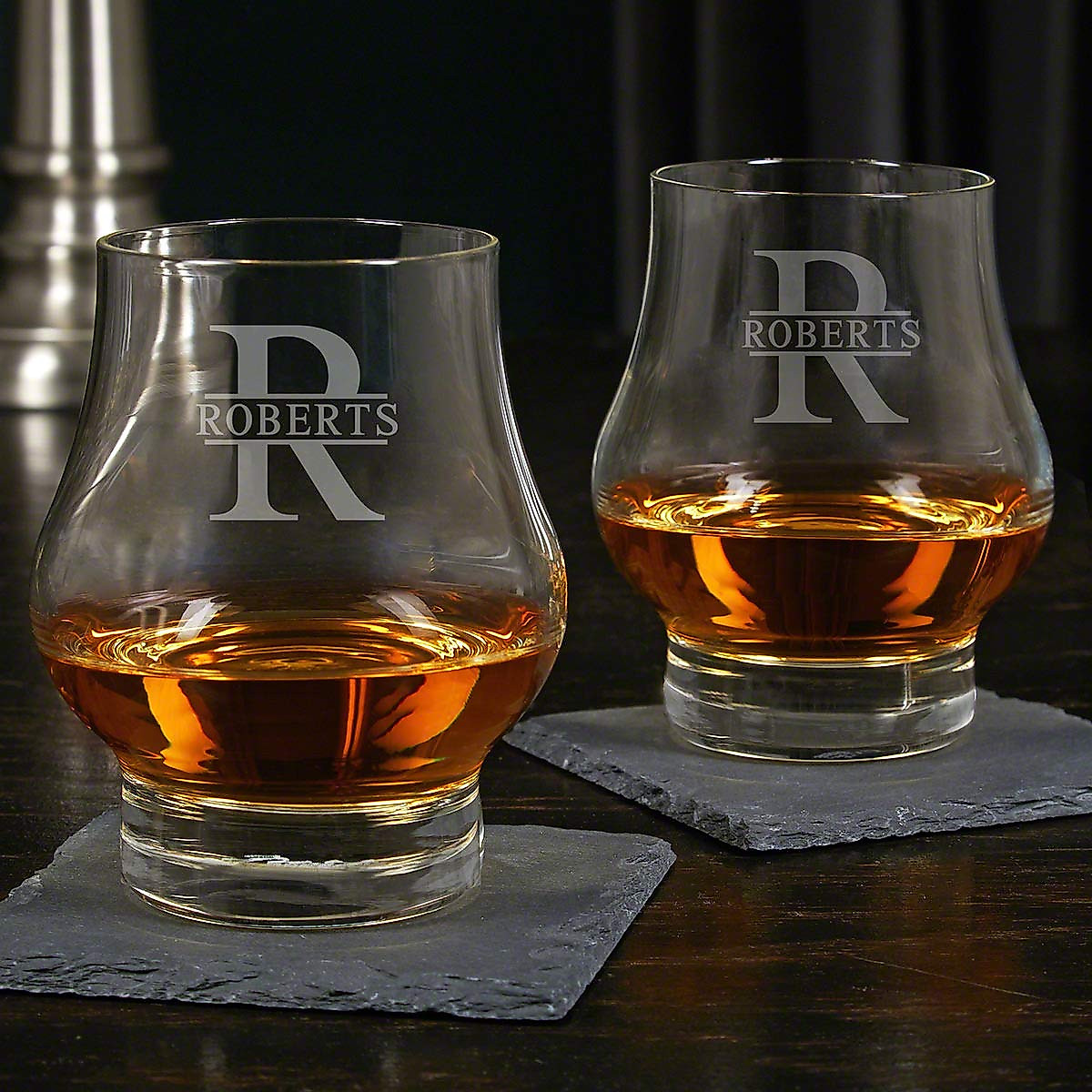 HomeWetBar Oakmont Etched Official Kentucky Bourbon Whiskey Taster Glasses, Set of 2 (Personalized Product)