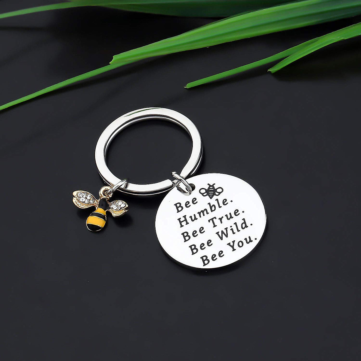 CYTING Bumble Bee Keychain Bee Humble Bee True Bee Wild Bee You Inspirational Keychain Bee Jewelry Motivational Gift (Bee Humble True Wild You)
