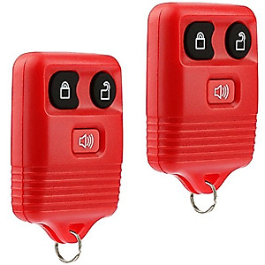 Key Fob Keyless Entry Remote fits Ford, Lincoln, Mercury, Mazda F150 F250 F350 Escape Expedition Explorer Ranger Flex (Red), Set of 2