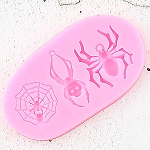 Halloween Spider Web Silicone Mold for DIY Crystal Candy Chocolate Pudding Ice Cube Soap Mould Handmade Ice Cream Fondant Mold Gum Paste Cupcake Cake Topper Decoration Jelly Shots Desserts