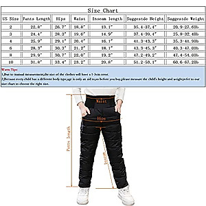 UGREVZ Girls Boys Snow Pants 2-9 Years Old Thick Winter Warm Pants Girl Activewear Clothes(A0001Black-8)