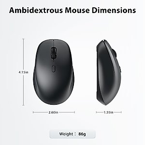 iClever DK05 Bluetooth Keyboard and Mouse Combo - 2.4G Wireless Rechargeable Keyboard Mouse, Compact Design with Numeric Keypad, Multi-Device Connection, Comfortable Typing for PC/Laptop/Windows/Mac