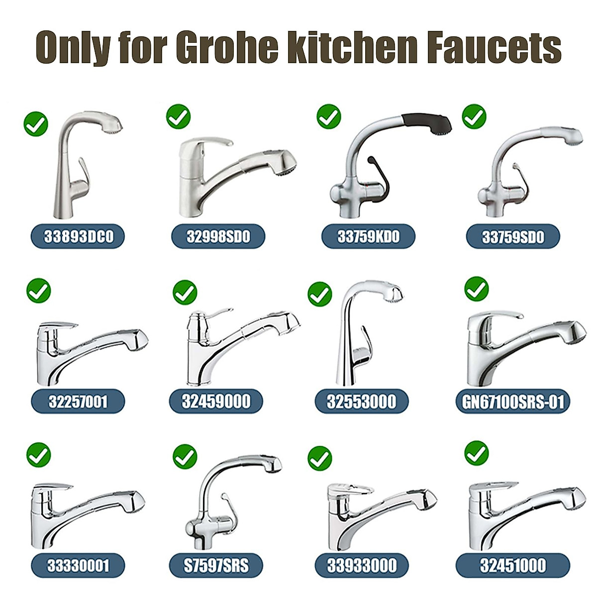 Pull-out Faucet Hose Replacement Compatible for Grohe 48293000 Flexible Shower