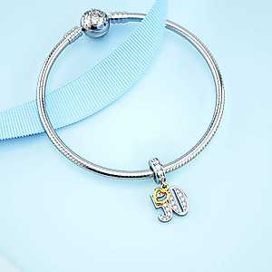 JIAYIQI 50th Birthday Charm for Pandora Charm Bracelets,Happy Birthday Charms for Bracelet and Necklace,925 Sterling Silver Bead Openwork Charms for Women Birthday Christmas Jewelry