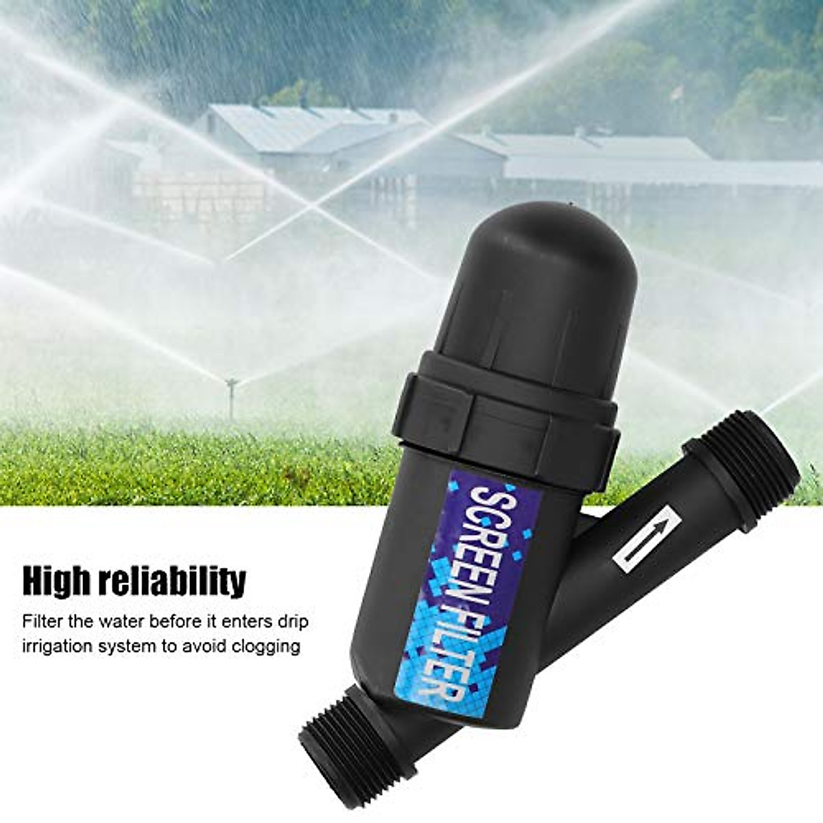 Tissting Screen Irrigation Filter 1 Inch Stainless Steel Mesh Garden Hose Irrigation Filter for Large-Scale Irrigation of Gardens, Outdoors, Lawns, Greenhouses