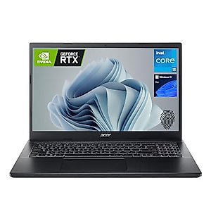 acer Aspire 7 Business Laptop, 15.6” FHD Display, Intel Core i5-1240P, NVIDIA GeForce RTX 3050, 16GB RAM, 1TB SSD, Backlit Keyboard, Fingerprint Reader, Wi-Fi 6, Webcam, HDMI, Windows 11 Pro, Black