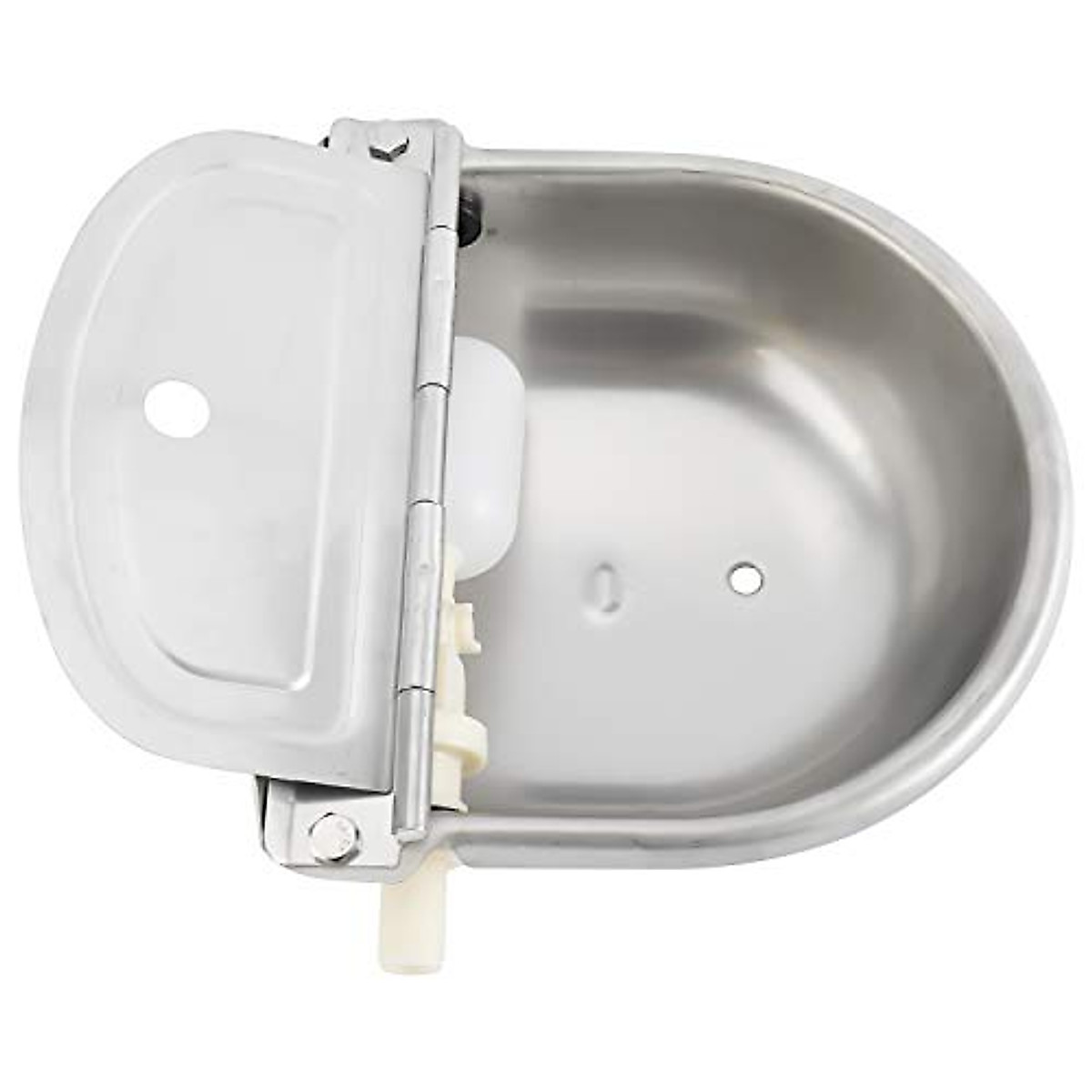 Artilife Automatic Waterers Stainless Steel Auto-Waterer Bowl Float Valve Water Bowl with Drain Hole and Plug for Horse Cattle Goat Sheep Dogs
