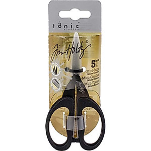 Tim Holtz Scissors & Snips - Kushgrip Non-Stick Serrated Scissors Set - Mini Snips 5" & Micro Scissors 7" - Bundle of 2 Items