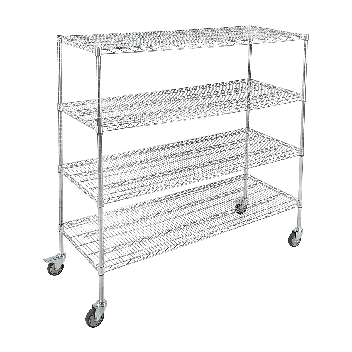 Adjustable Storage Shelves with Wheels, Wire Shelving Unit with Wheels, Metal Shelves for Storage, Pantry Shelves for Kitchen, 4 Tier Metal Shelving, Storage Rack Load 1760LBS, 60" L x 24" W x 58" H
