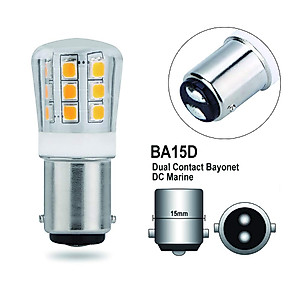 JOMITOP BA15D Two Contact LED Bulb S8 Bayonet Base 1076 1142 1176 Non-Dimmable 3W Waterproof AC12V/DC 10-24V Pack of 4