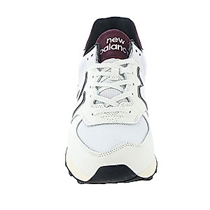 New Balance Unisex 574 V2 Lace-Up Sneaker, White/Burgundy, 9.5 US Men