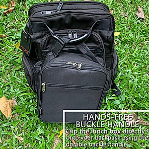 FlowFly Kids Lunch Box Insulated Letter Print Soft Bag Mini Cooler Back to School Thermal Meal Tote Kit for Girls, Boys, Black