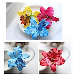 10 Pieces Women Chiffon Flowers Hair Clips Butterfly Orchid Alligator Clips for Bridal Wedding Accessory Beach Party Wedding Event Decor