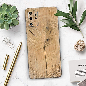 DesignSkinz Raw Wood Planks V5 Protective Vinyl Decal Wrap Skin Cover Compatible with The Samsung Galaxy S20 (Screen Trim & Back Glass Skin)
