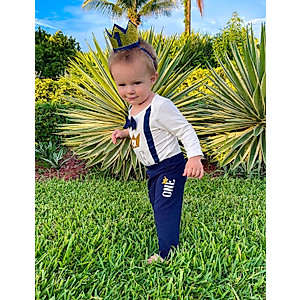 1st Birthday Outfit Boy Mr Onederful Birthday Outfit Baby Boy First Birthday Clothes (White,12-18 Months)