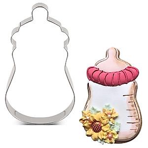 LILIAO Bottle Cookie Cutter for Baby Shower - 2.8 x 4.8 inches - Stainless Steel