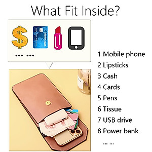 Women's Crossbody handbags Small Black Purse Handbags for Women Classic Shoulder Bag PU Leather Touch Screen Cell Phone Purse Womens Wallet with Adjusted Strap