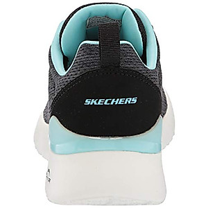 Skechers Women's Skech-Air Dynamight - Top Prize Sneaker, Black/Turquoise, 7 W