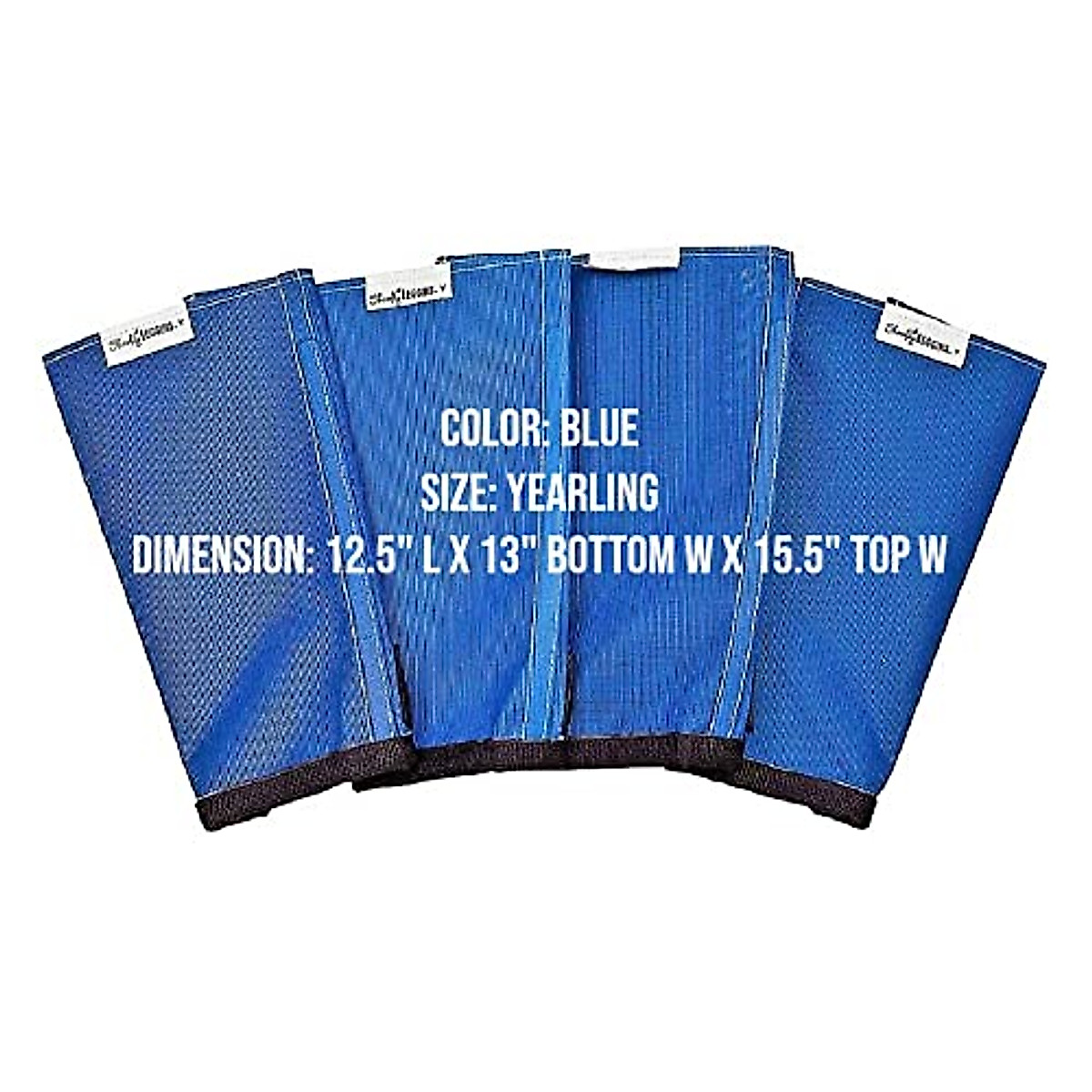 Shoofly Horse Leggins, Patented Loose Fitting Fly Boots, Prevent Fly Bites, Reduce Stomping, Stress & Fatigue, Breathable Plastic Mesh (Blue/Yearling)