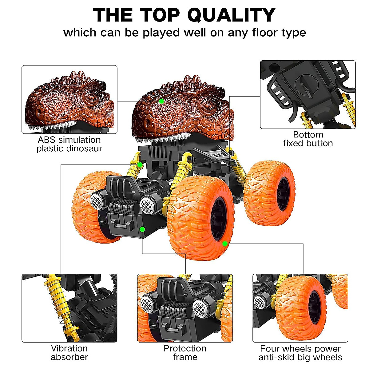 Dinosaur Toys for Kids 3-5 Toys for 3 Year Old Boys - 4 Drive Toys for 5 Year Old Boys Cars for Kids Toys for 4 Year Old Boys Gifts for 2 3 4 5 6 Year Old Boys Toys Birthday Gift