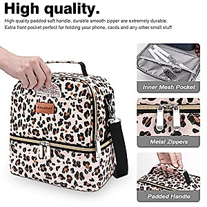 BALORAY Lunch Bag Women Men, Double Deck Lunch Box Insulated Lunch Bag for Adults Work Office Picnic, Leakproof Cooler Bag with Adjustable Shoulder Strap