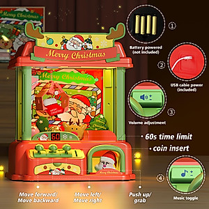 DOLIVE Claw Machine for Kids, Electronic Arcade Game Machine with Music, Green Mini Vending Machine, for Girls Age 4 5 6 7 8 9 10+