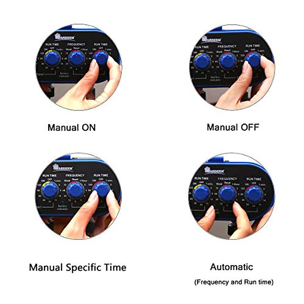 Yardeen Watering Hose Sprinkler Timer Garden Irrigation System Controller Electronic Water Timer with Two Outlets Color Blue