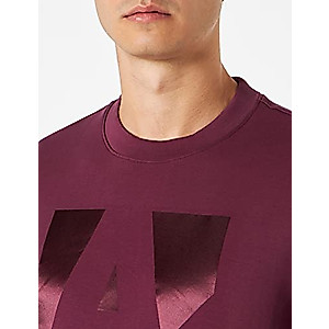 A|X ARMANI EXCHANGE Men's Silked Logo Pullover Sweatshirt, Grape Wine, M