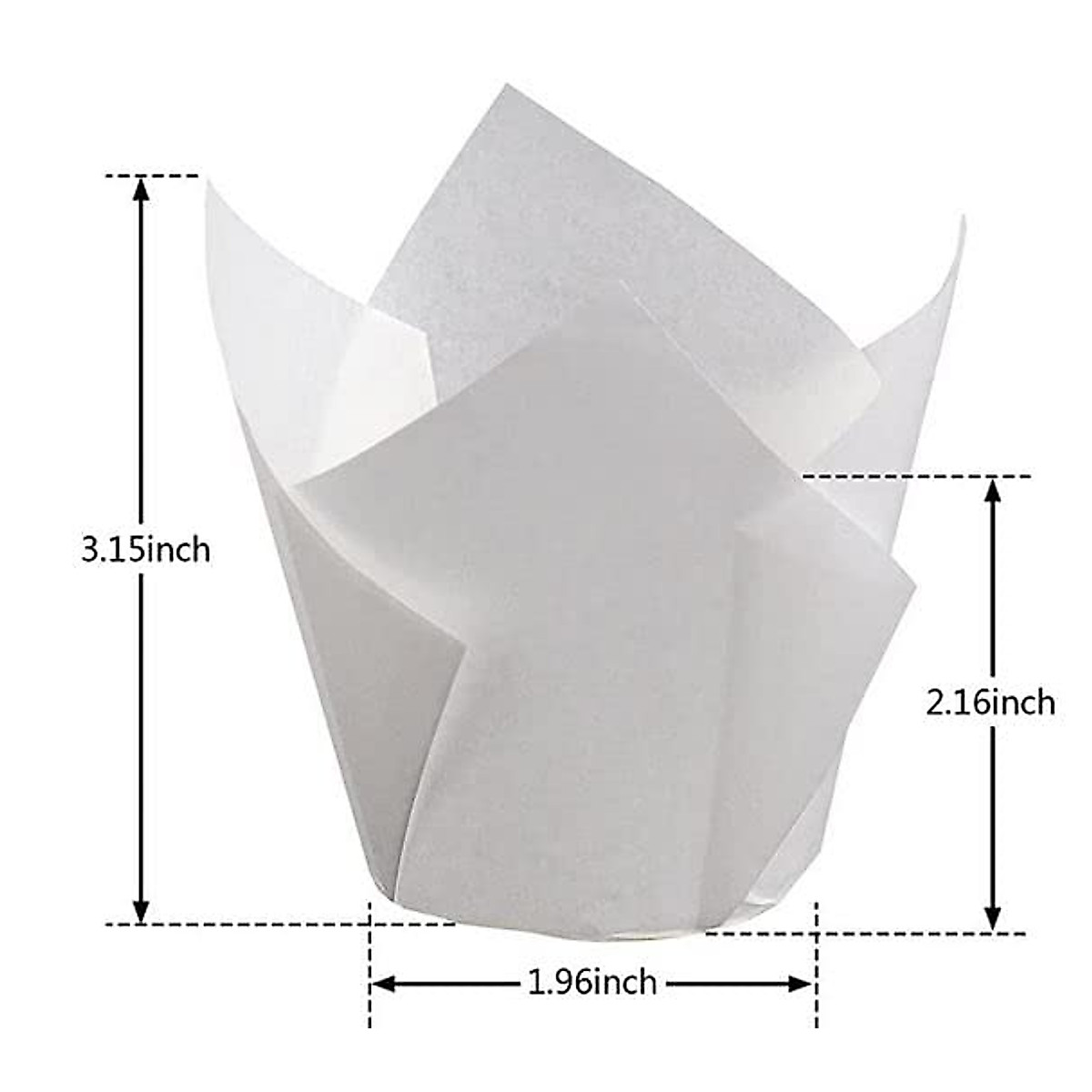 Leqi Baking Cups 100 Count Natural Cupcake Muffin Paper Liners Grease-Proof Wrappers for Wedding Birthday Christmas Party Baby Shower Anniversaries All Festivals (White)