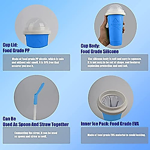 GRETA COMMERCE Slushy Maker Cup Portable and Double Layer Ice Cream Maker Slushie Magic Cup for DIY Drinks Milk Shake