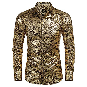 COOFANDY Men's Dress Shirt Formal Elegant Metallic Button Down Regular Fit Shirt